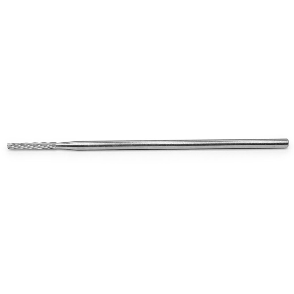 Side Cutting Bur, Tapered 1.7 MM 6 Flute Carbide Straight Shaft Long ...